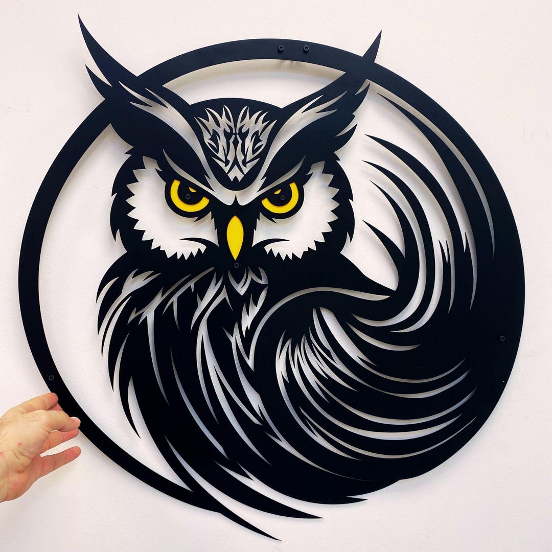 Owl Metal Decor, Colorful Owl Metal Art, Metal Wall Decor, Housewarming ...