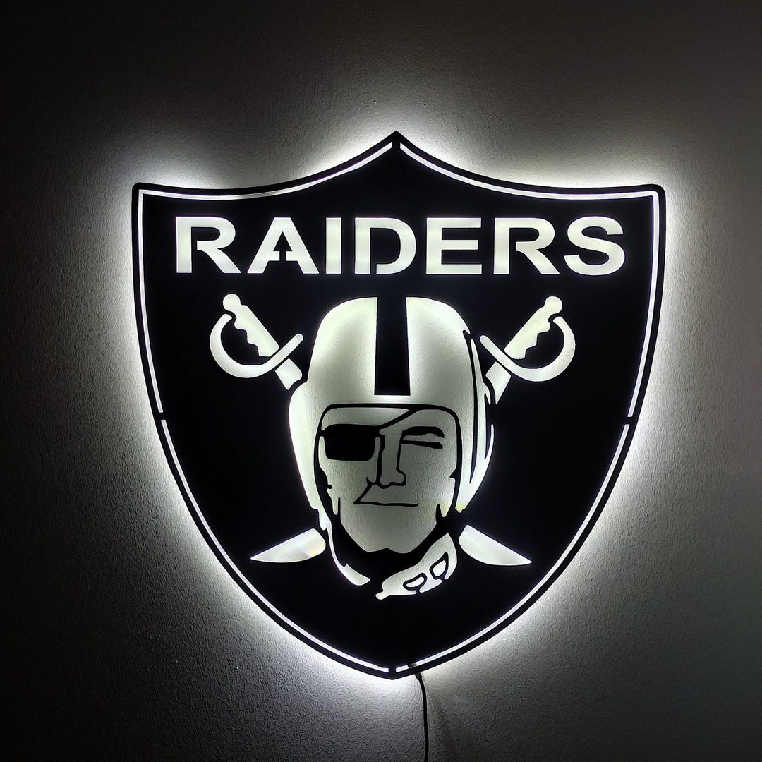 Las Vegas Raiders Lighted Metal Sign: NFL Wall Art - Etsy