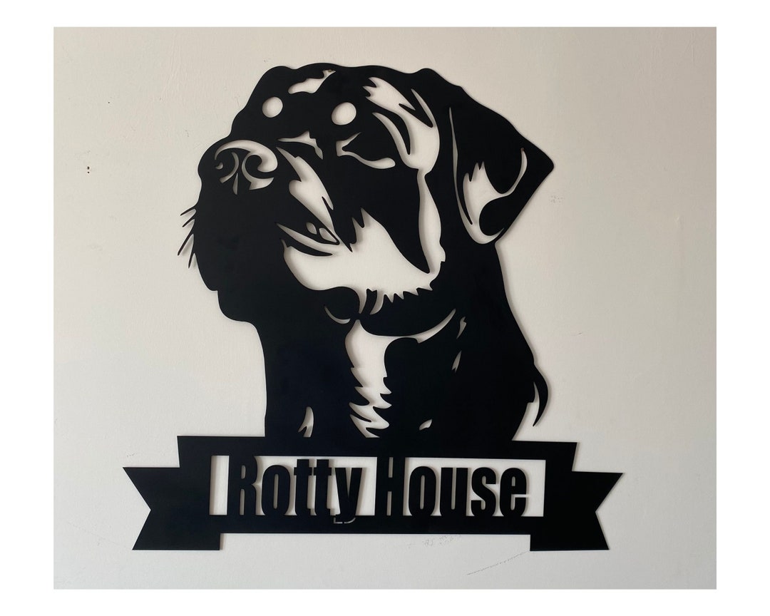 Custom Rottweiler Metal Wall Sign, Personalized Dog Lover Name Sign ...