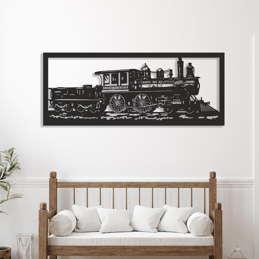 Train Metal Wall Art, Steam Train Wall Decor, Locomotive Wall Art ...