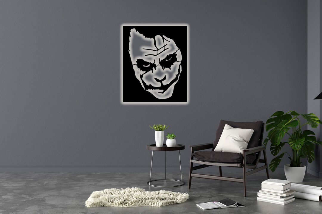 Lighted Joker Wall Art, Joker Metal Wall Decor, Led Metal Wall Decor ...