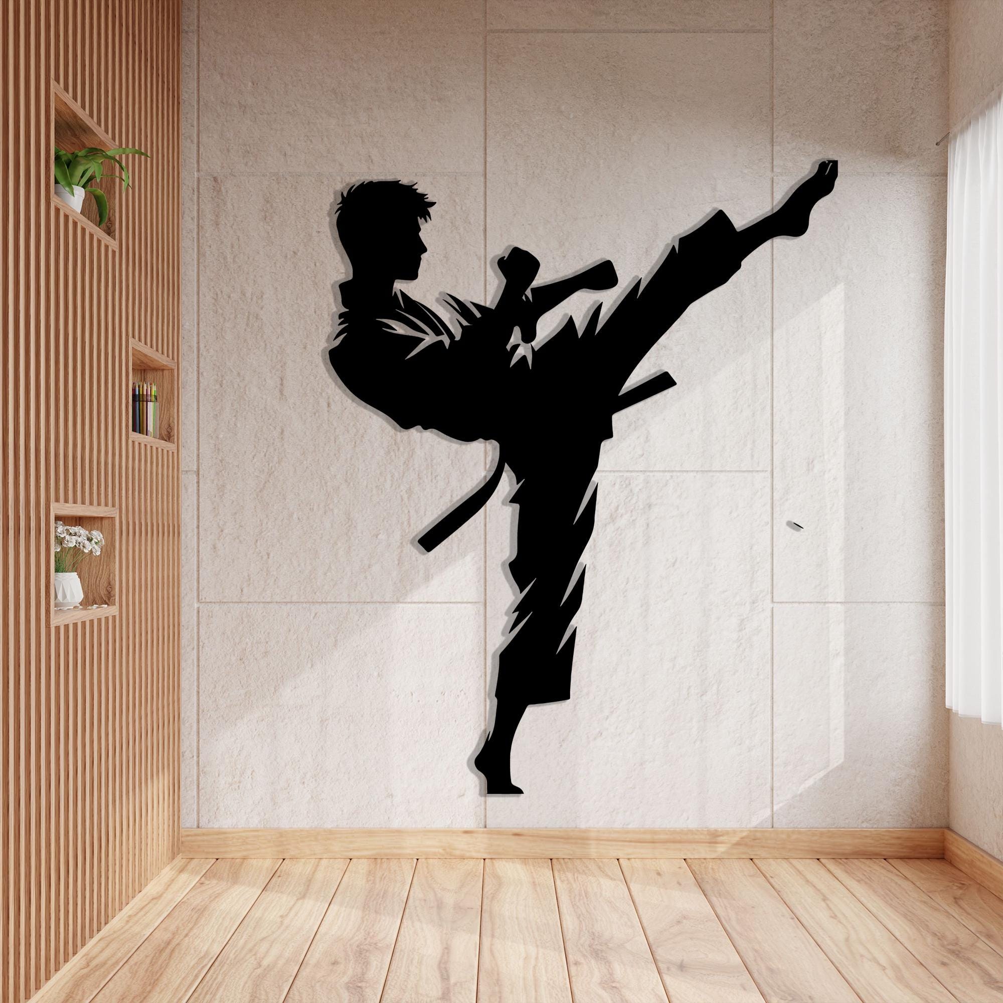 Karate Kick Metal LED Wall Art: Martial Arts Decor - Etsy