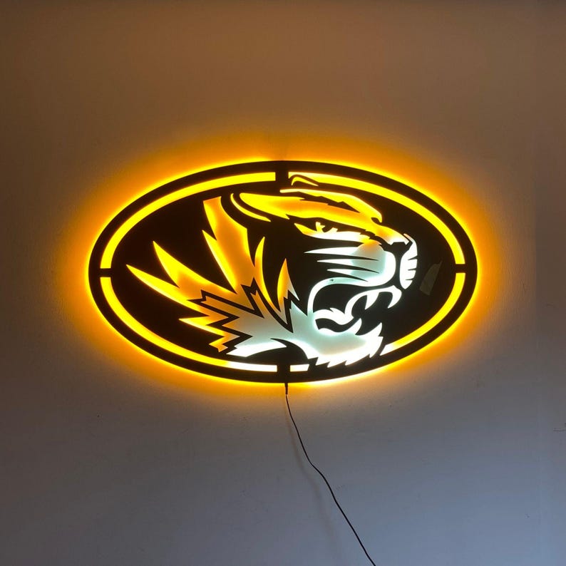 Custom Sports Team Logo LED Metal Wall Art: Man Cave Decor - Etsy