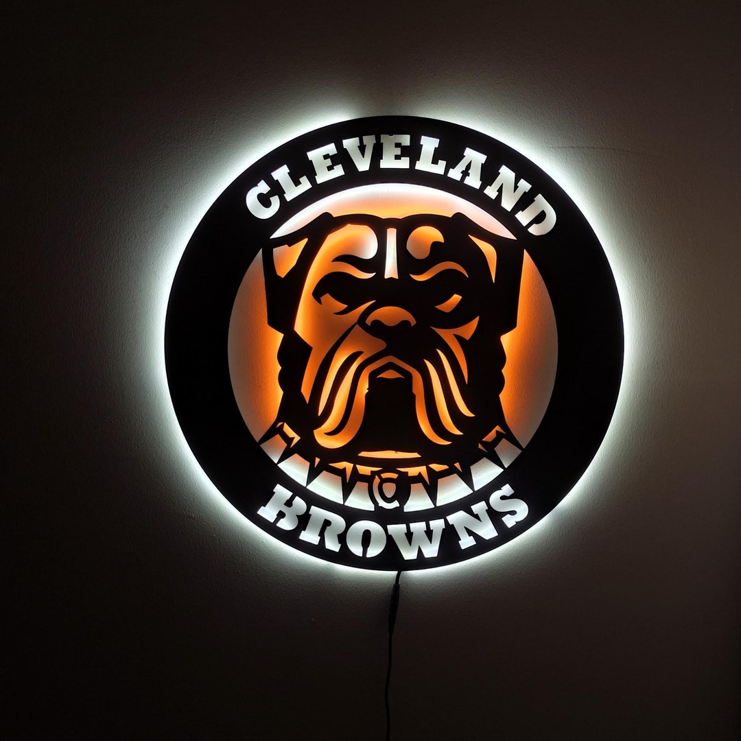 Cleveland Browns Lighted Metal Sign: NFL Fan Cave Decor - Etsy