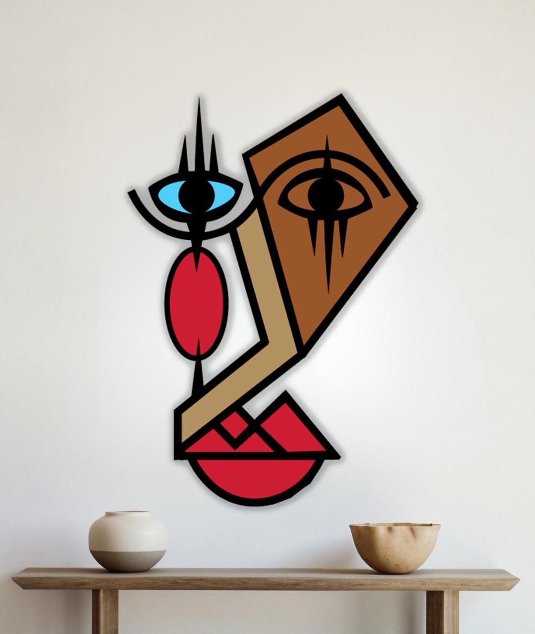 Picasso Metal Wall Art: Colorful Cubism Face Sign - Etsy