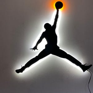 Michael Jordan Metal Led Wall Art, Jordan Metal Wall Led Sign, NBA ...