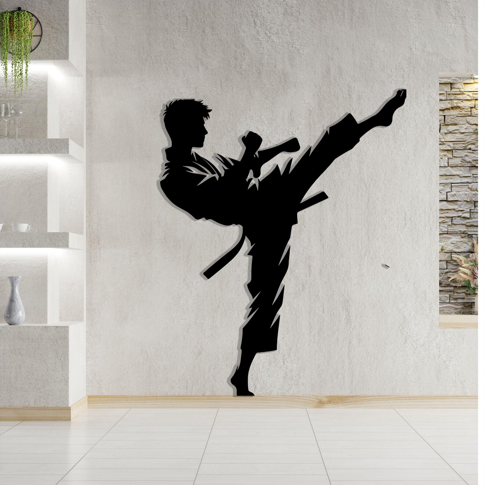 Karate Kick Metal LED Wall Art: Martial Arts Decor - Etsy