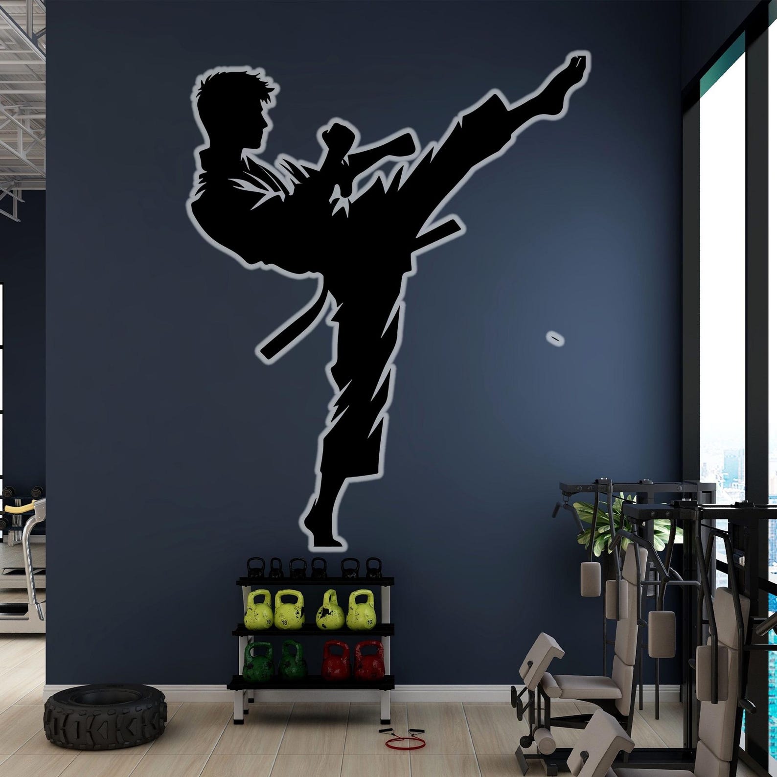 Karate Kick Metal LED Wall Art: Martial Arts Decor - Etsy