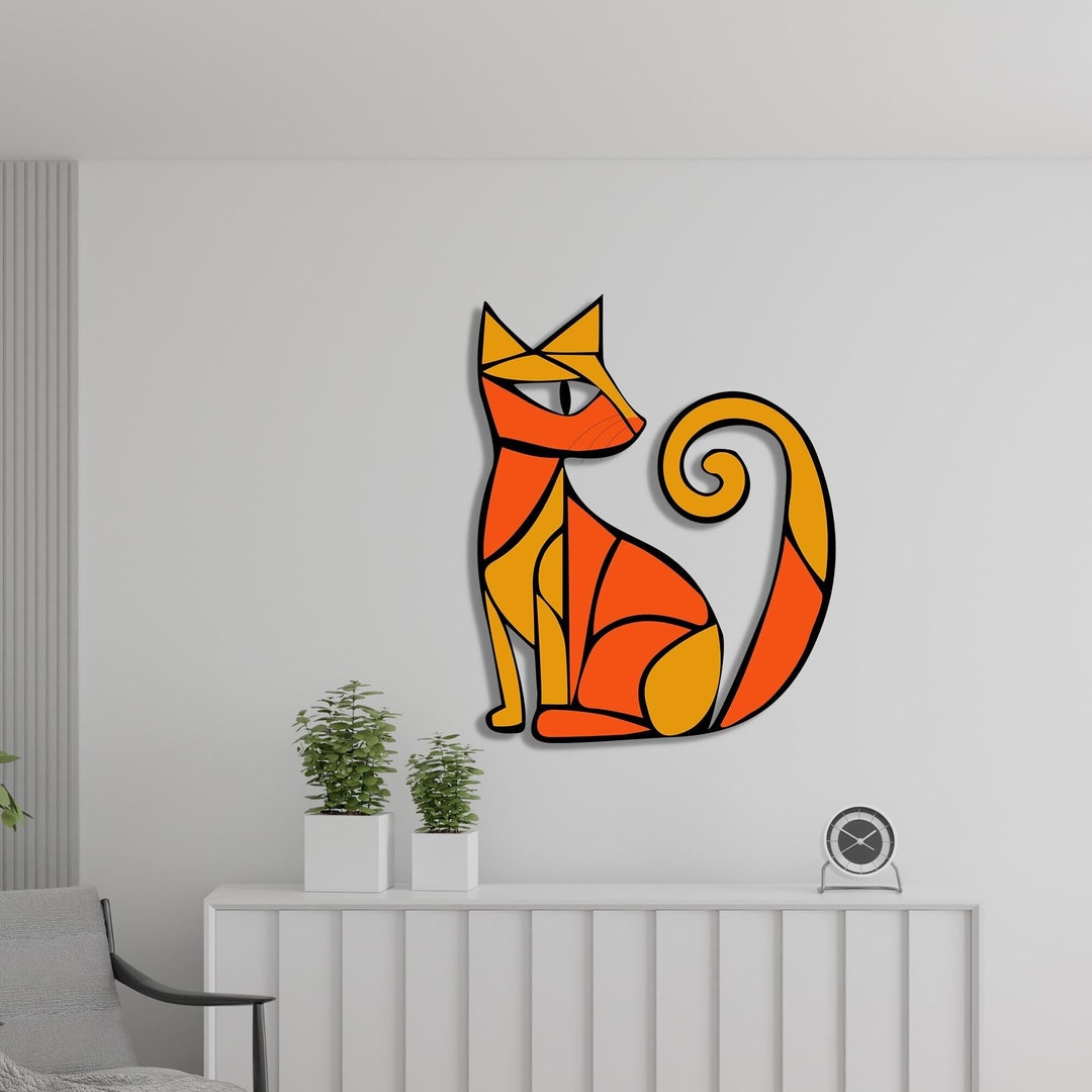 Pablo Picasso Cat Wall Art, Colorful Picasso Cat Decor, Colorful Cat ...