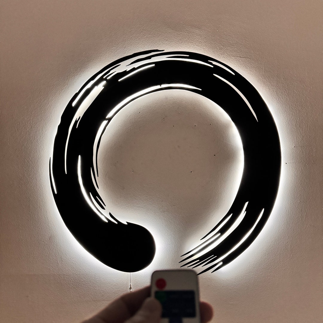 Lighted Enso Metal Wall Art, Enso Circle Symbol, Ulliminated Enso ...