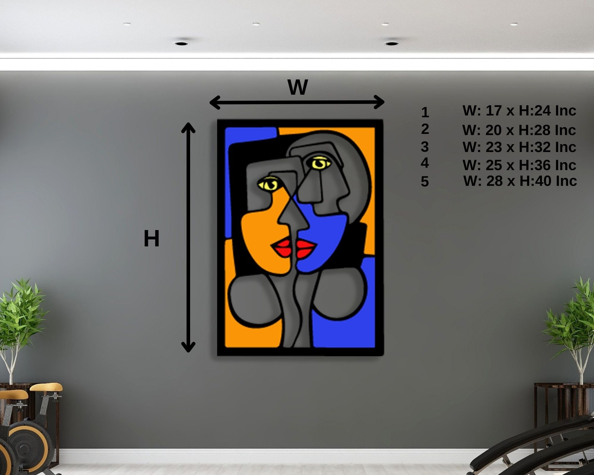 Colorful Picasso Metal Wall Art: Minimalist Line Decor - Etsy