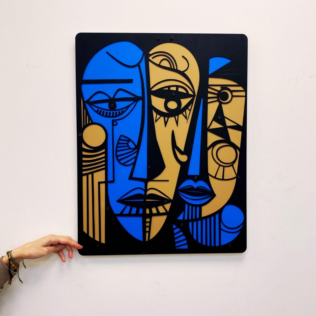 Pablo Picasso Wall Art, Colorful Picasso Decor, Metal Wall Art, Picasso ...