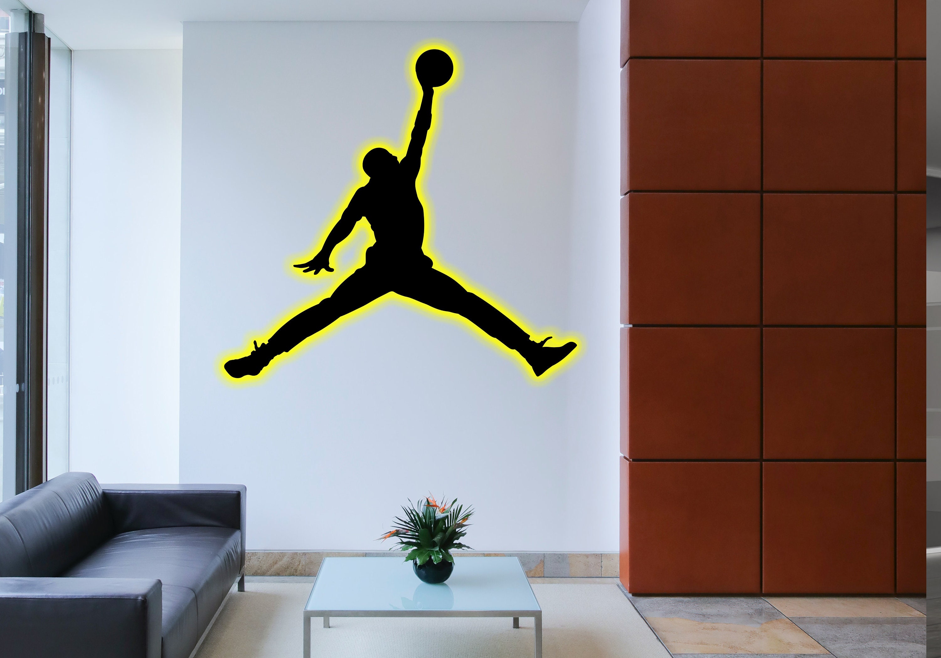 Michael Jordan Metal Led Wall Art, Jordan Metal Wall Led Sign, NBA ...