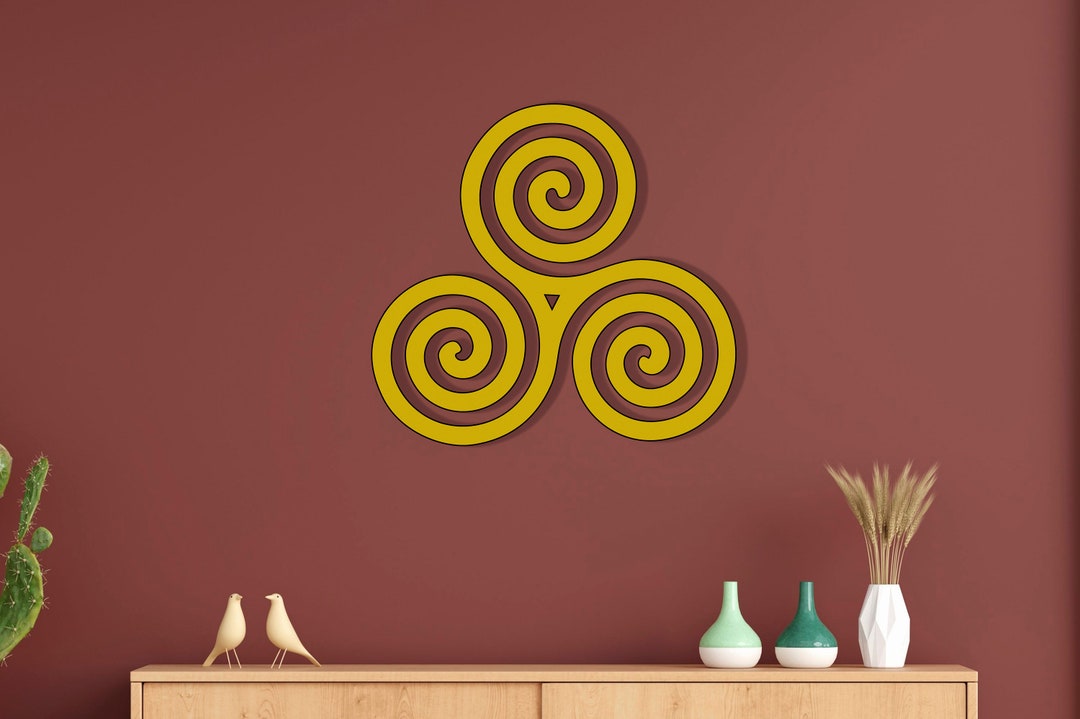 Triskelion Symbol Wall Art, Triple Helix Wall Art, Triskelion Decor ...