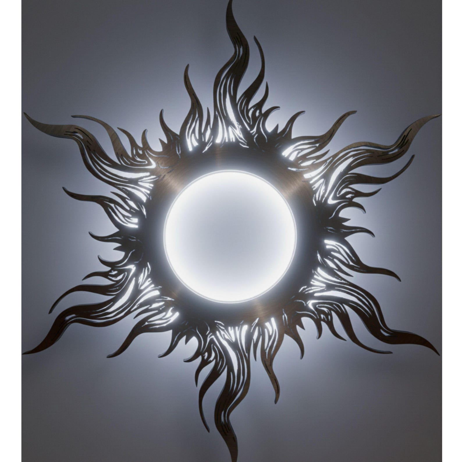 Sun Wall Art With LED Backlight, Metal Sun Decor, Modern Celestial Wall ...