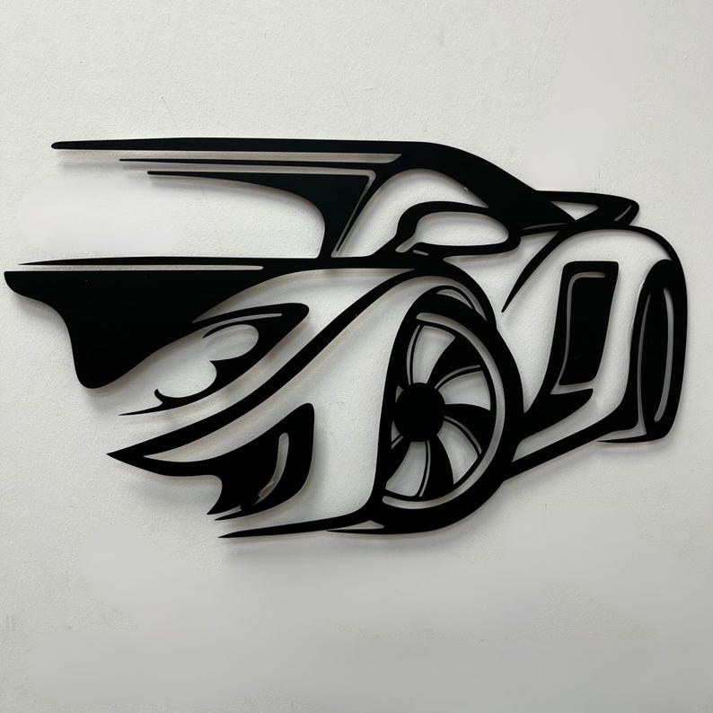 LED Race Car Metal Wall Art: Modern Garage Decor - Etsy