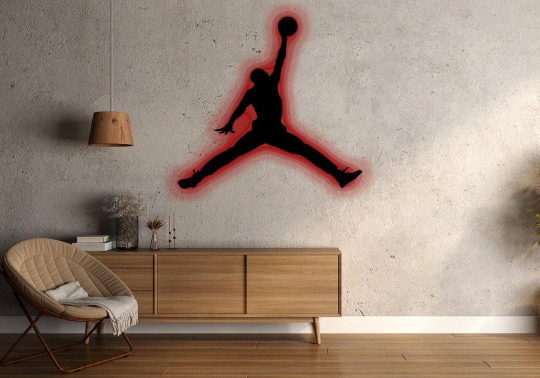Michael Jordan Metal Led Wall Art, Jordan Metal Wall Led Sign, NBA ...