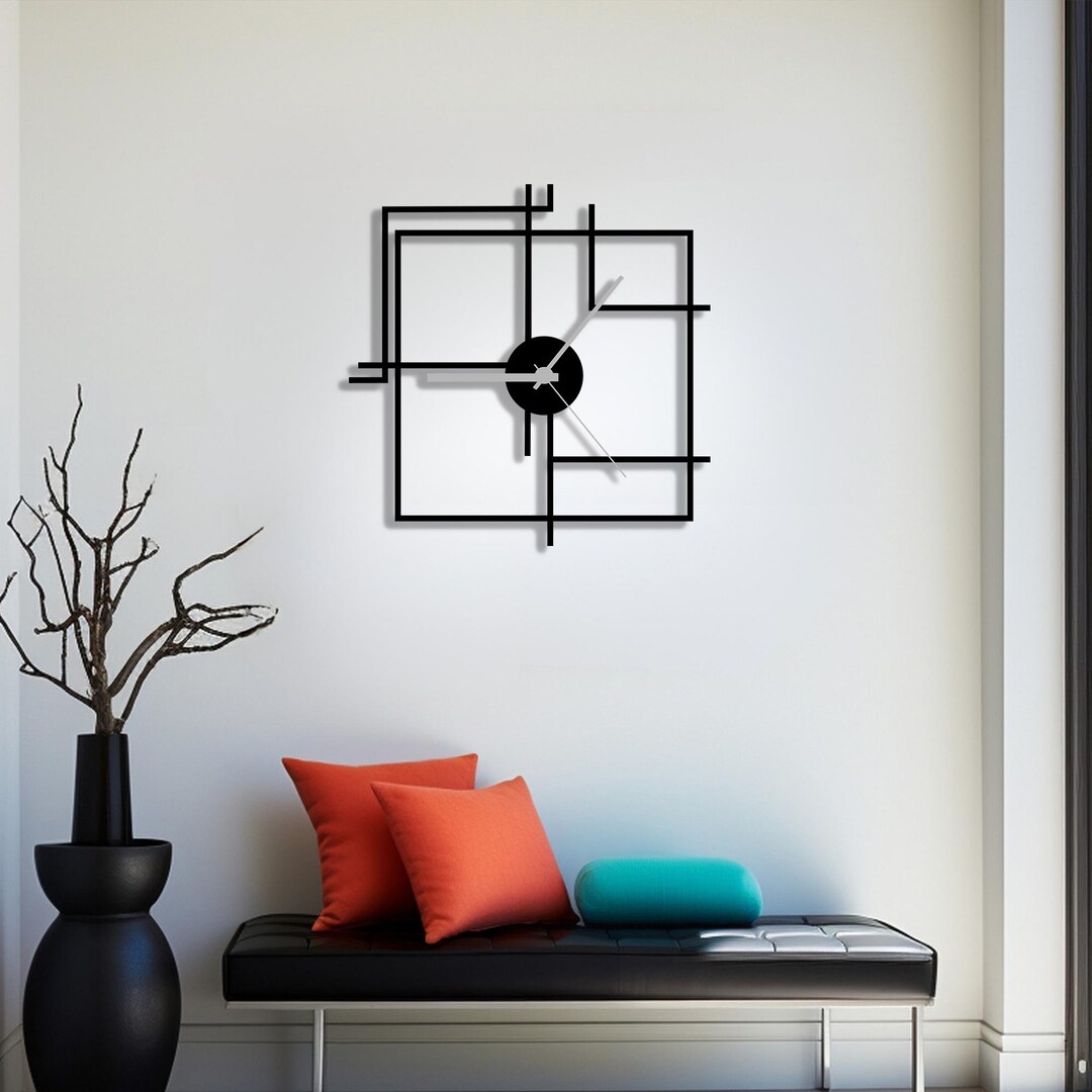 Modern Square Wall Clock, Clock, Wall Clock, Unique Clocks, Metal Clock, Modern Clock, Wall Art ...