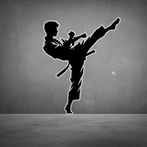 Karate Kick Metal LED Wall Art: Martial Arts Decor - Etsy