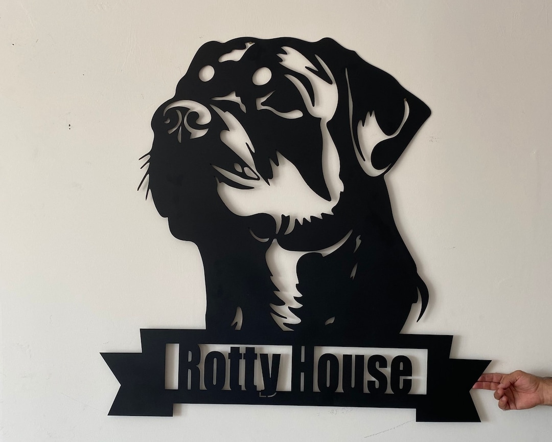 Custom Rottweiler Metal Wall Sign, Personalized Dog Lover Name Sign ...