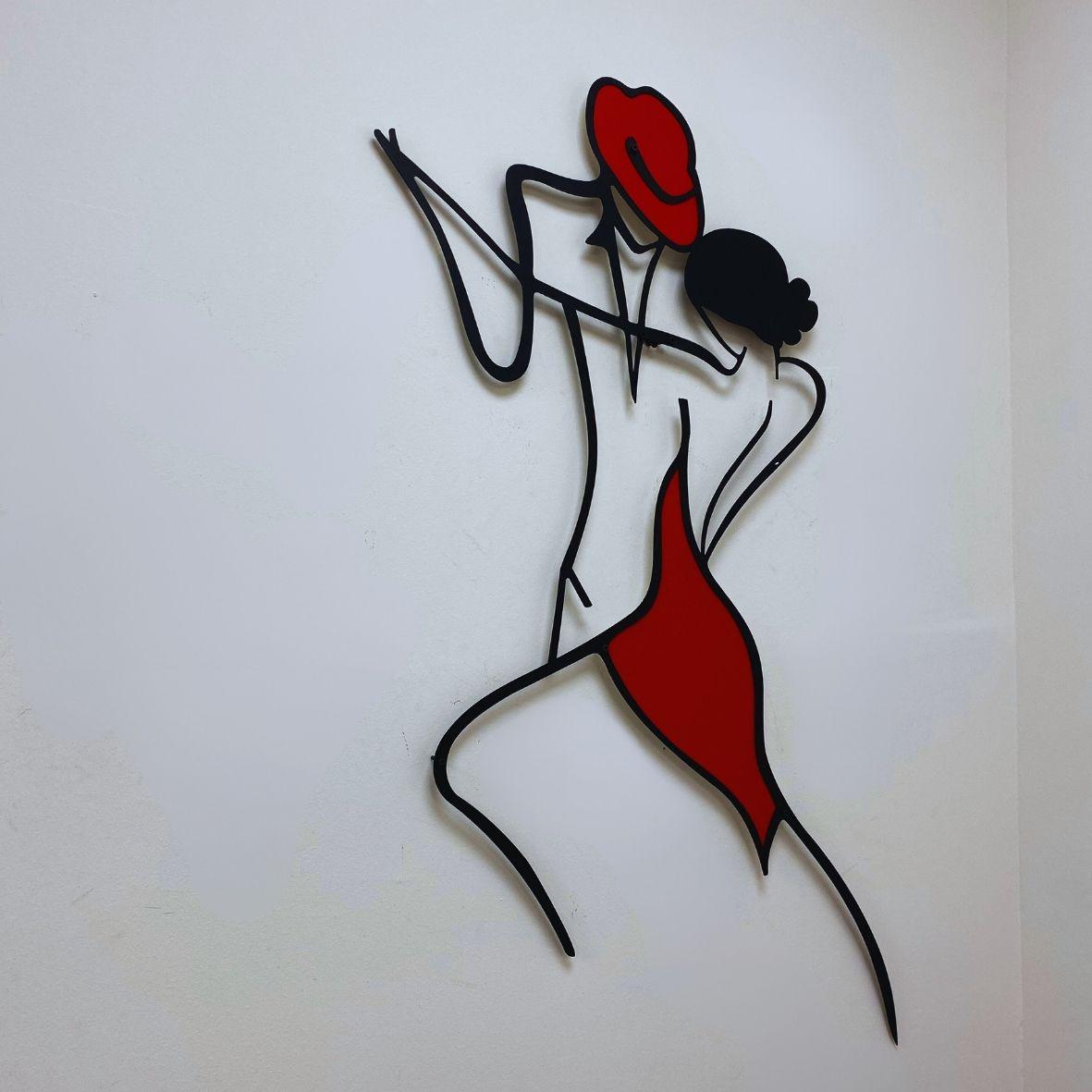 Colorful Tango Metal Wall Art: Dancer Couple Line Art - Etsy