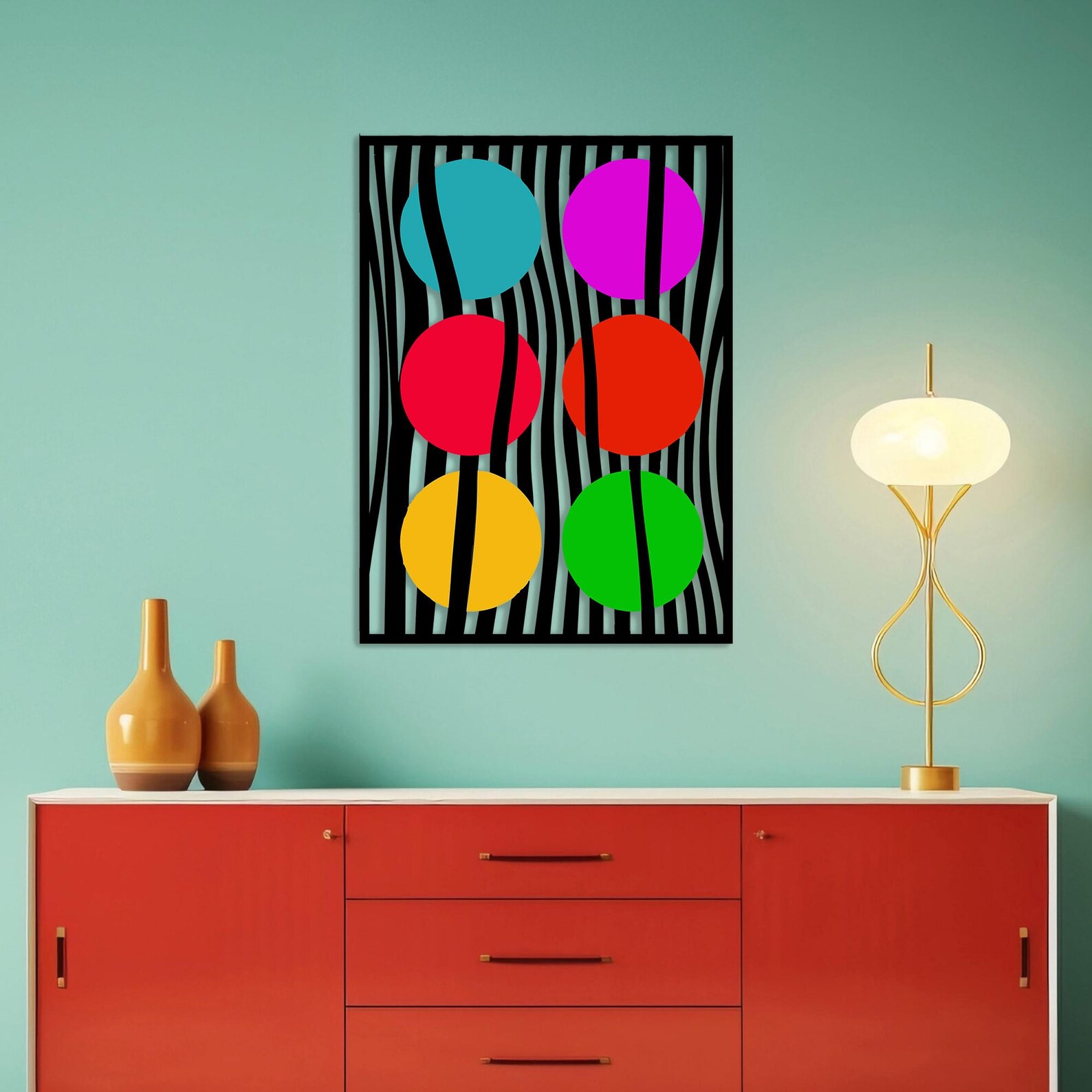 Colorful Shapes Metal Wall Art: Modern Abstract Sculpture - Etsy