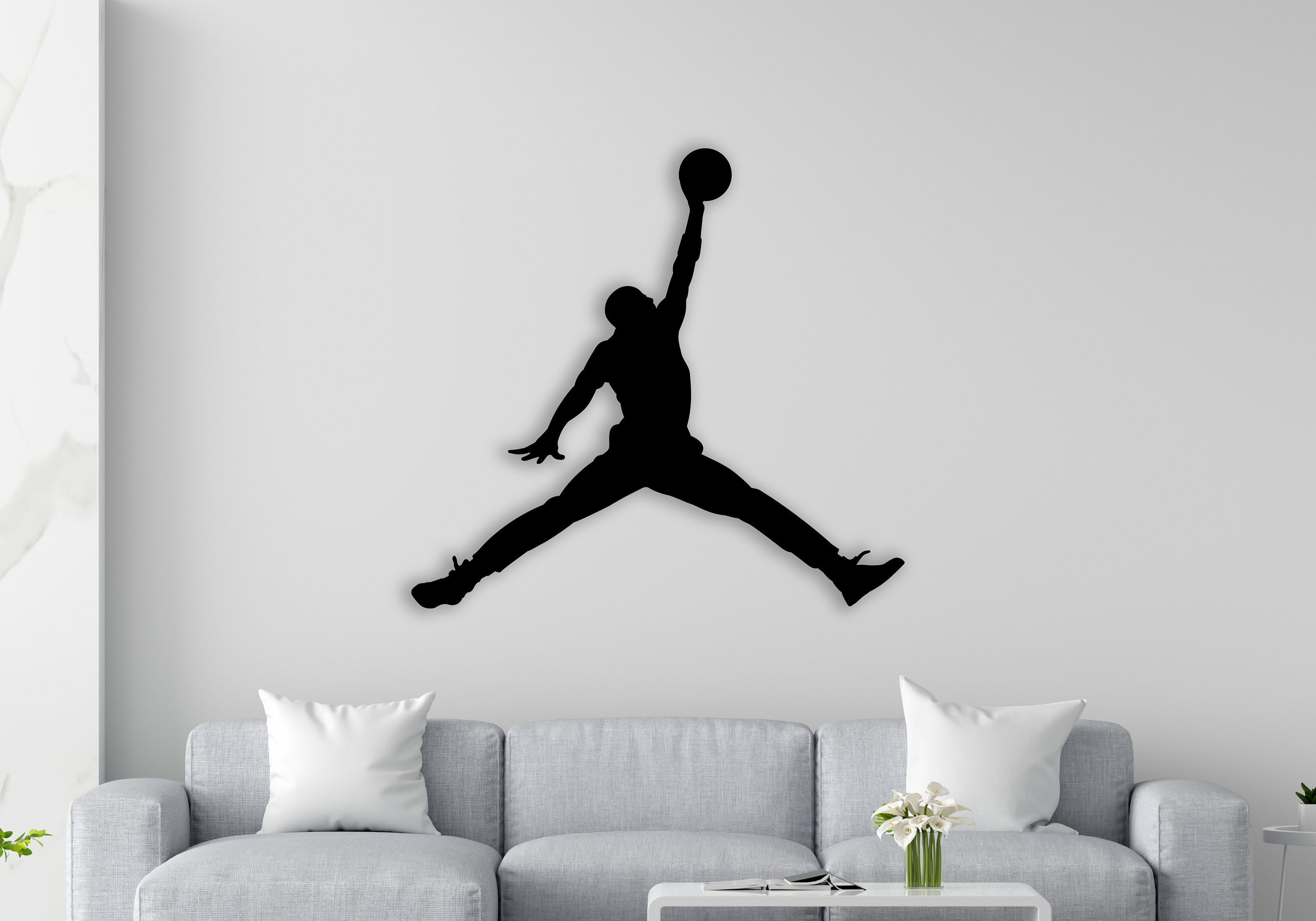 Michael Jordan Metal Led Wall Art, Jordan Metal Wall Led Sign, NBA ...