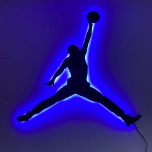 Michael Jordan Metal Led Wall Art, Jordan Metal Wall Led Sign, NBA ...
