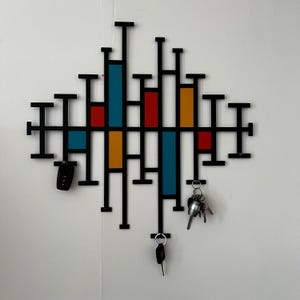 Extra Large Abstract Metal Coat Rack: Modern Wall Decor Hanger - Etsy