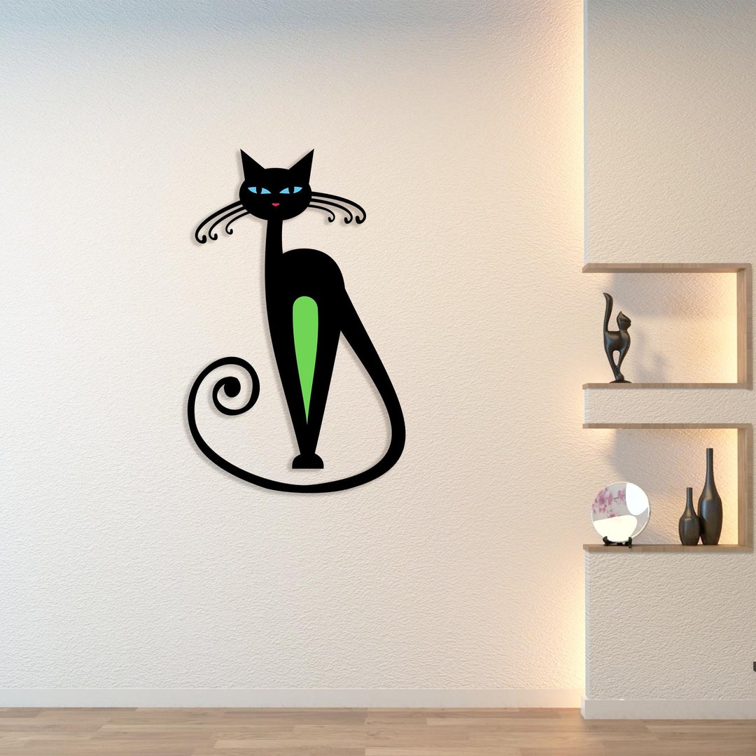 Cat Metal Wall Art, Colorful Cat Decor, Home Decor, Gift for Cat Lover ...