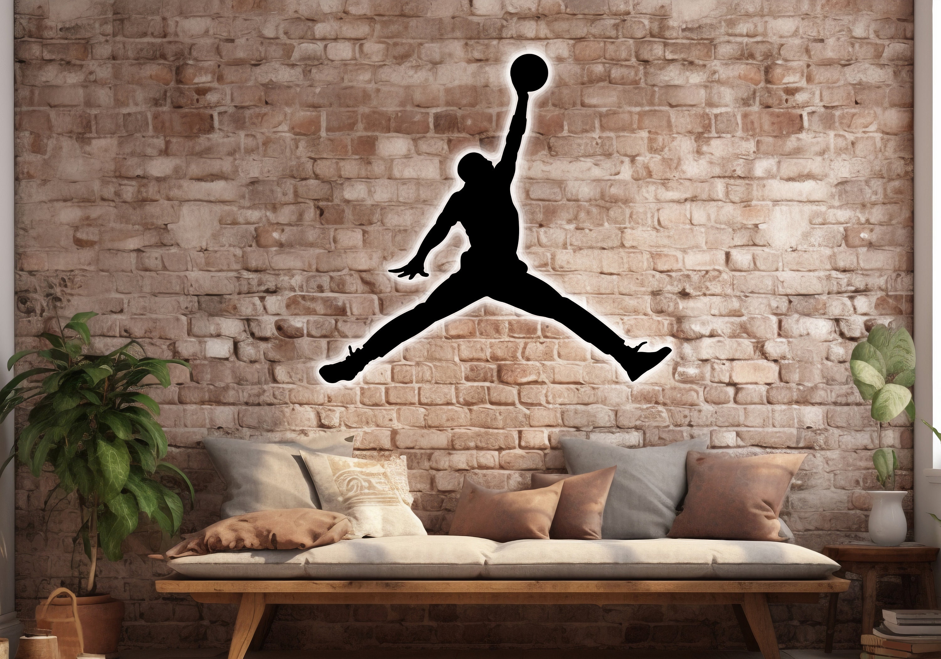 Michael Jordan Metal Led Wall Art, Jordan Metal Wall Led Sign, NBA ...
