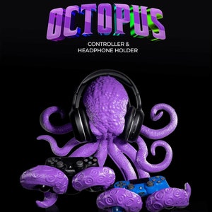 Octopus Headphone and Controller Holder | 3D Printed | Controller Stand ...