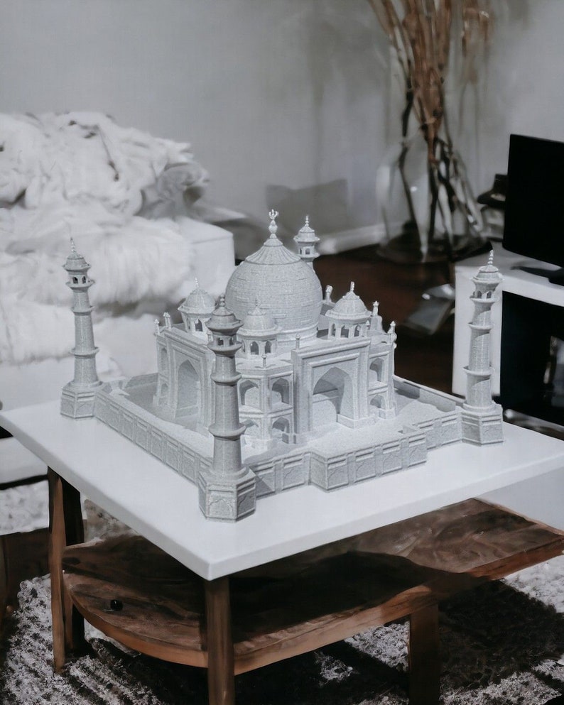 Buy Taj Mahal 3D Printed Model Handcrafted Architectural Replica Home ...