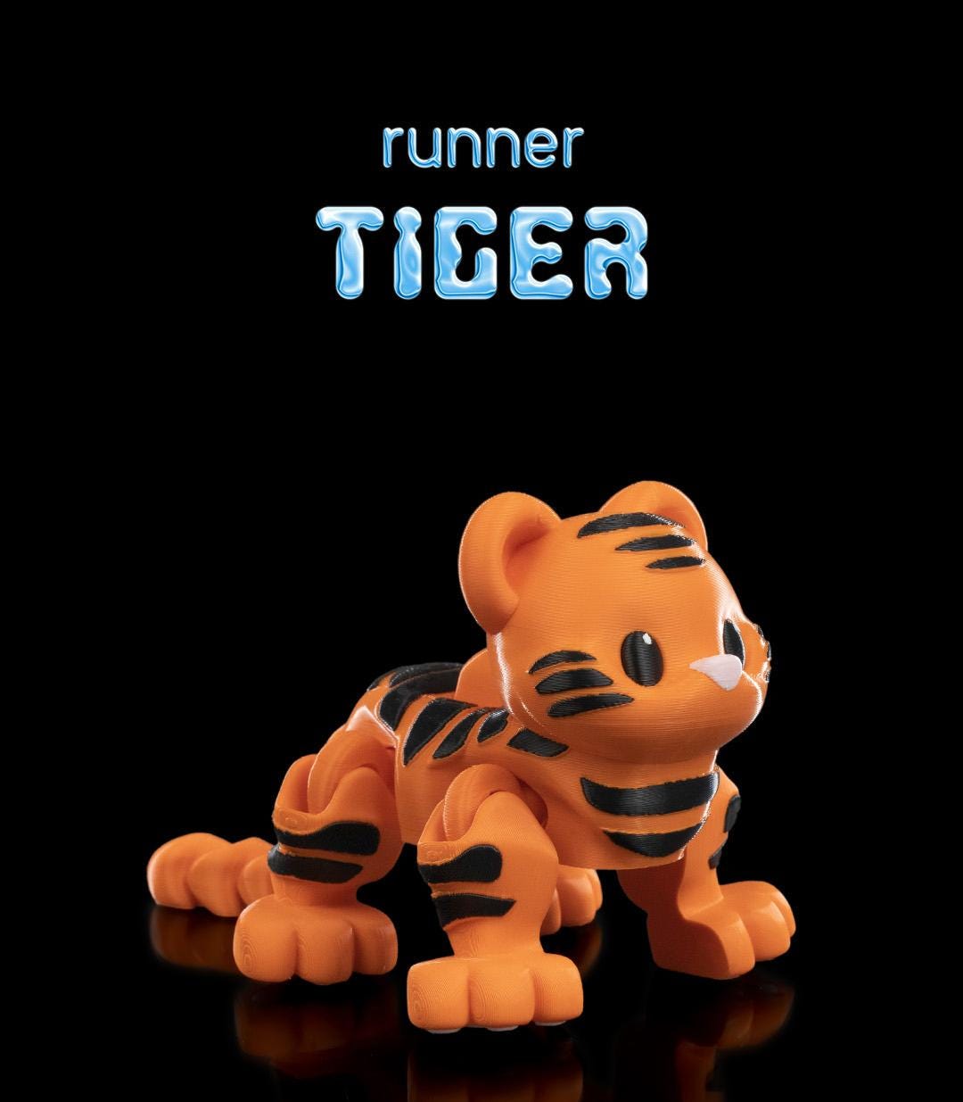 Runner Tiger 3D Printed Stress Relief Toy High Quality Customizable ...