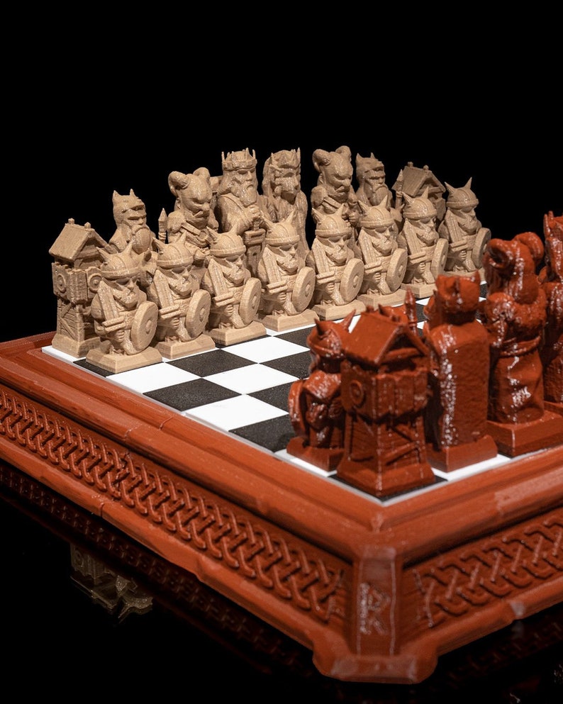 Heroic Viking Chess Set | 3D Printed | Custom Colors | Viking Chess ...