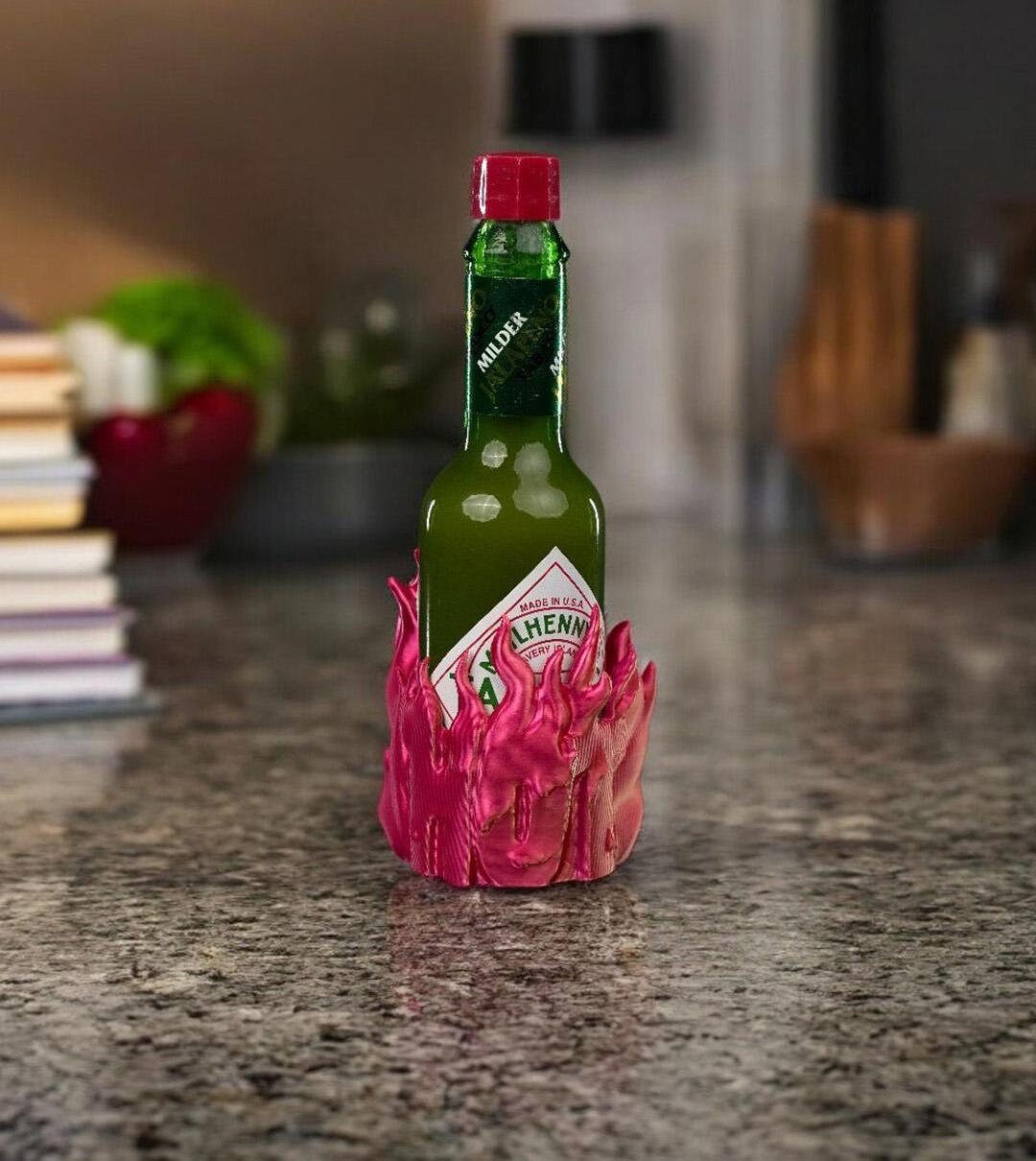 Fiery Tabasco Sauce Stand 3D Printed Kitchen Decoration Spice Rack ...