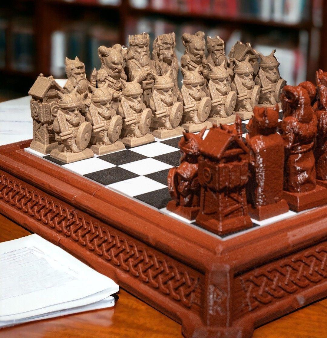 Viking Chess Pieces | 3D Printed | Unique Nordic-themed Chess | Only ...