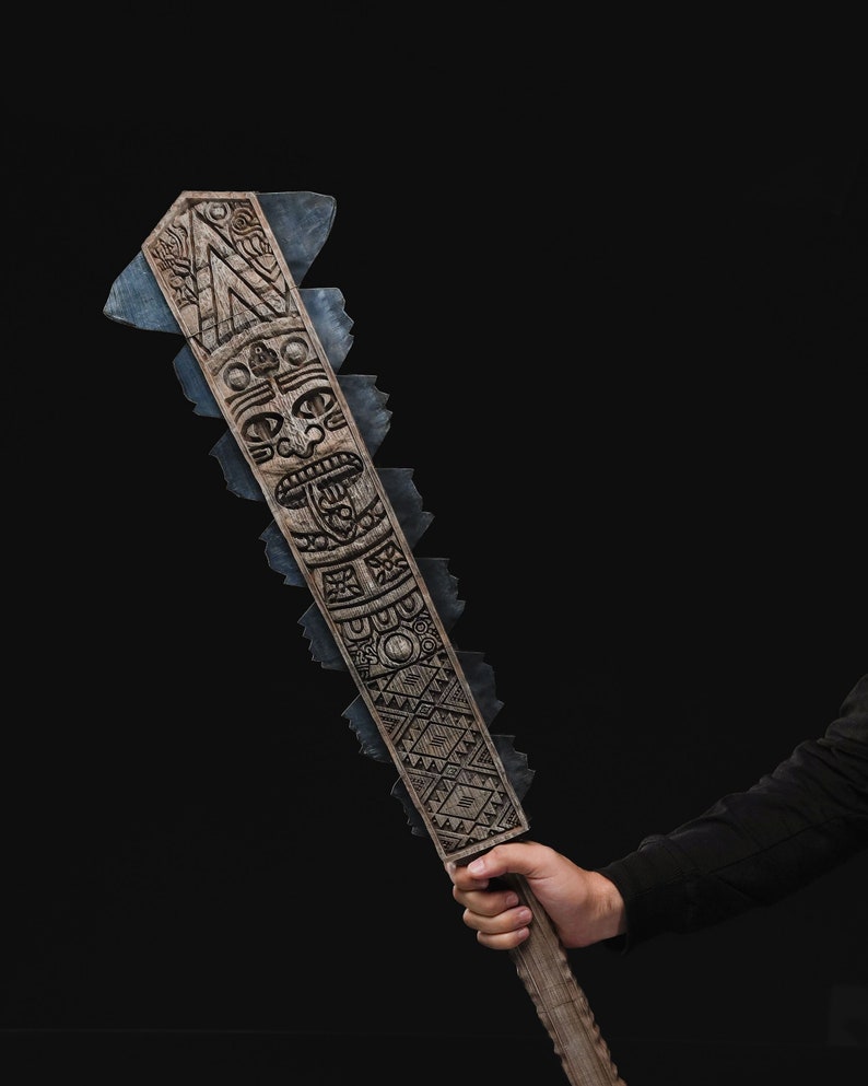 Macuahuitl Aztec Club 3D Printed Realistic Weapon Historic Macuahuitl ...