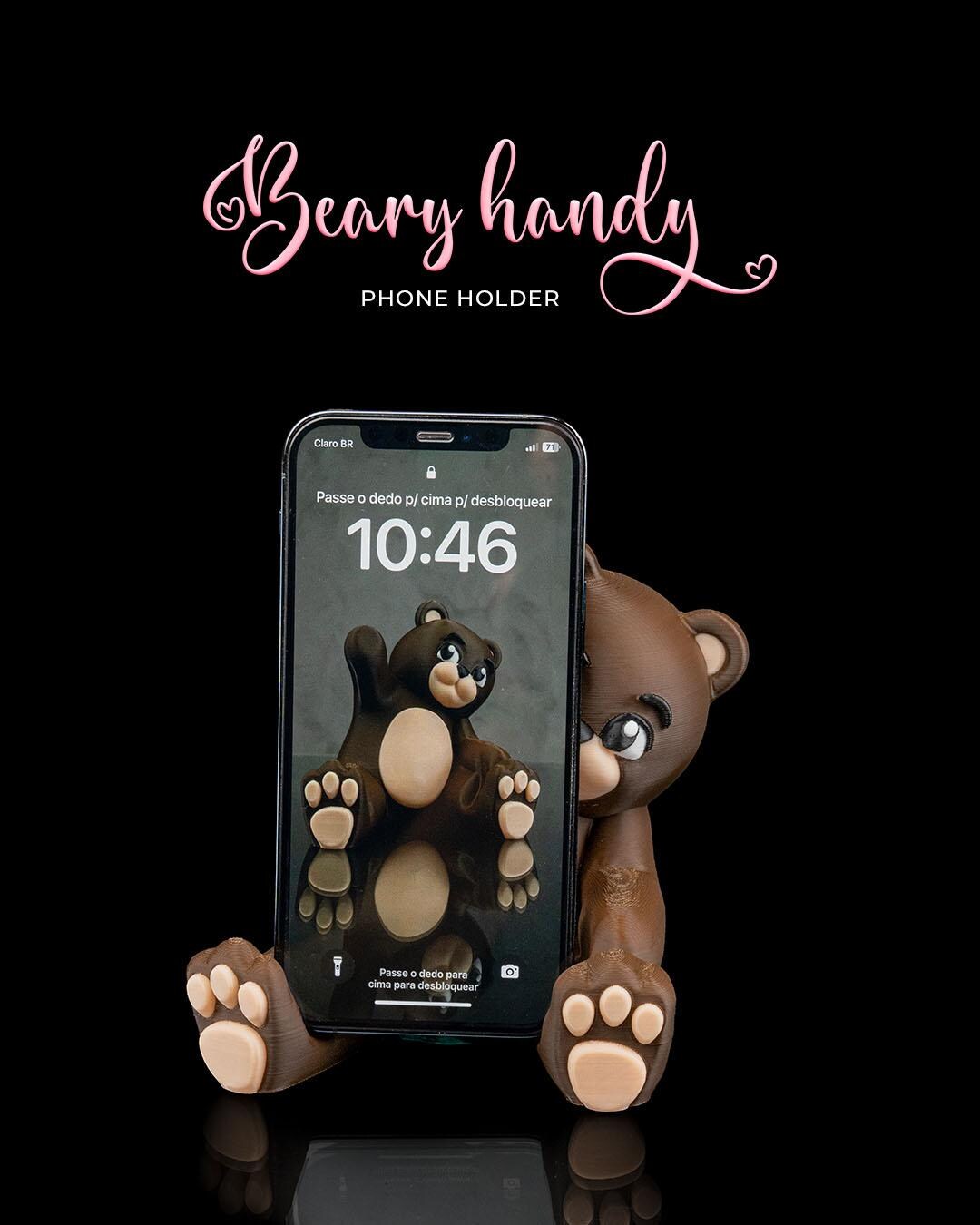 Beary Handy Phone Holder | 3D Printed | Seasonal | animals | valentine ...