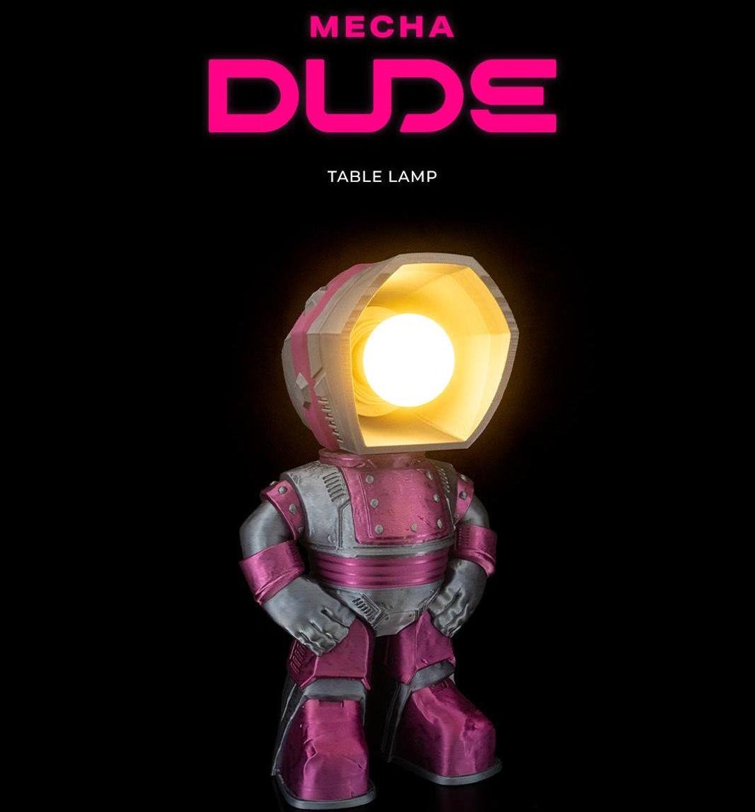 Mecha Dude - Table Lamp | Mecha Lights | Cyberpunk Lamp | 3D Printed ...