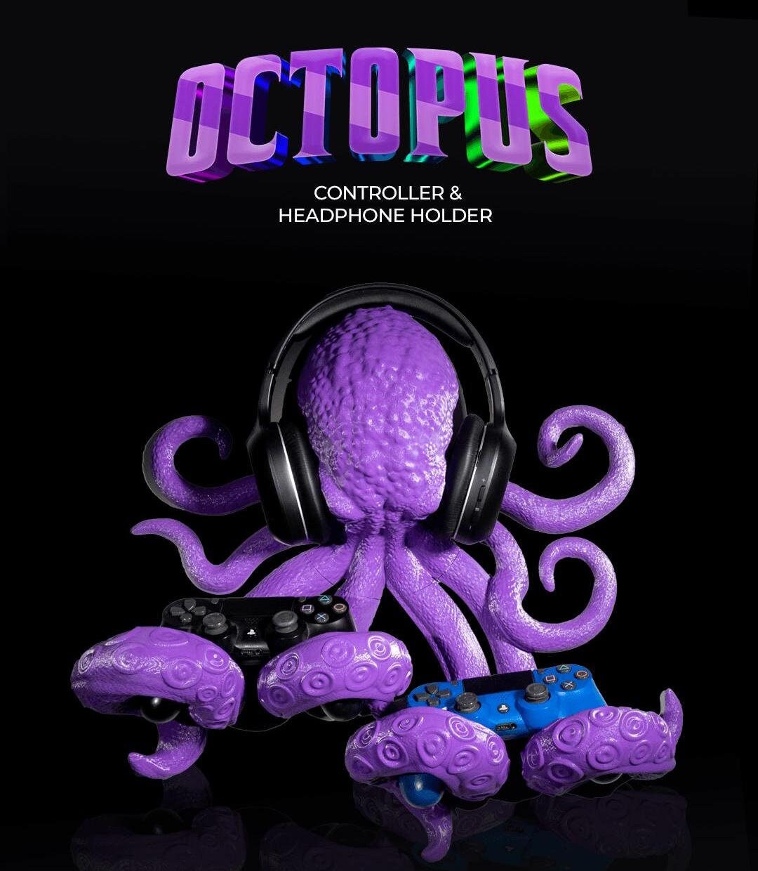 Octopus Headphone and Controller Holder | 3D Printed | Controller Stand ...