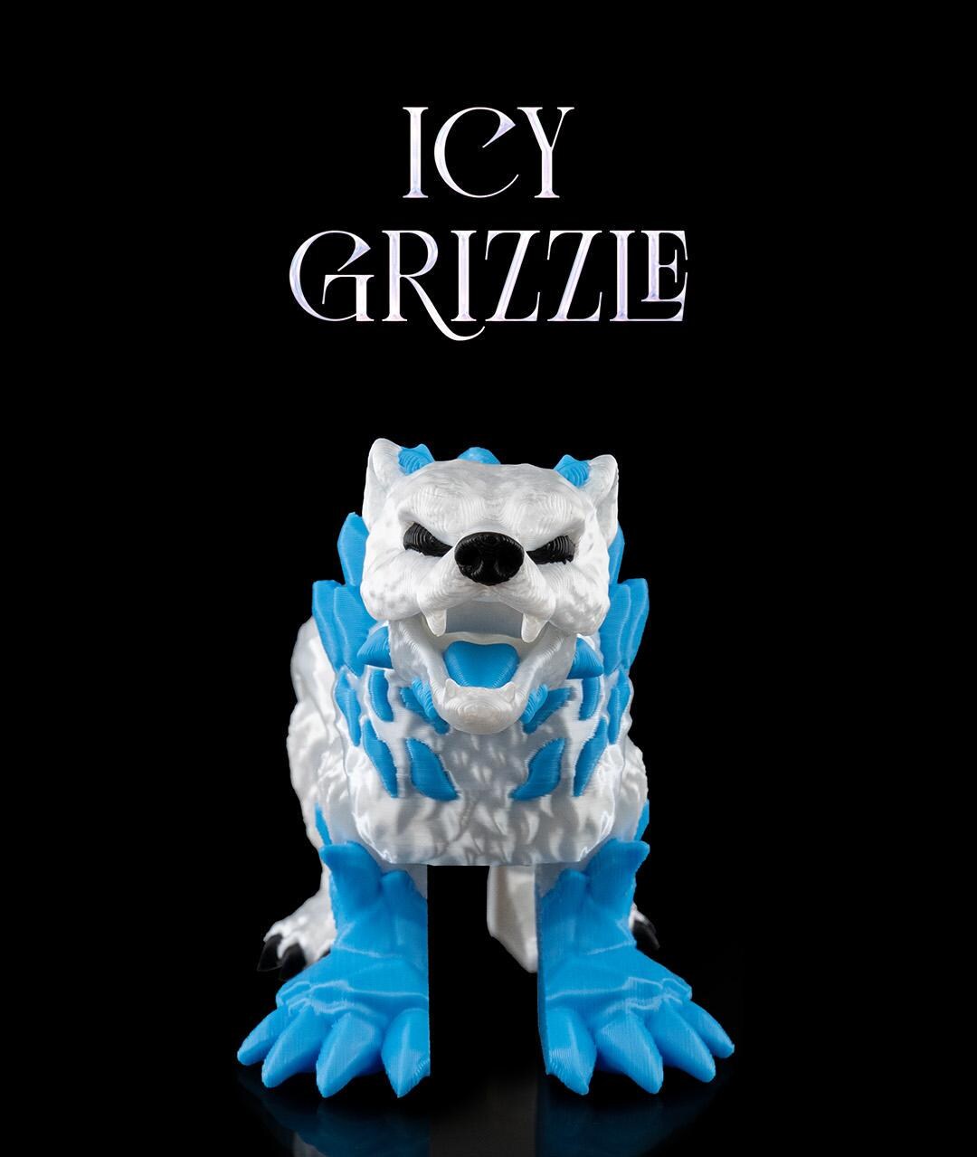 Icy Grizzle Articulated Creatures | Articulated Toys | 3D Printed ...