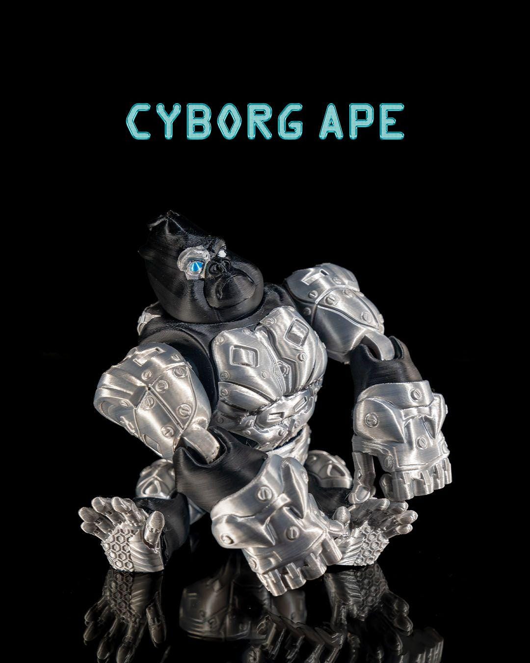Cyborg Ape - 3D Printed | Fidget Toy | Children's Toys | Articulated ...