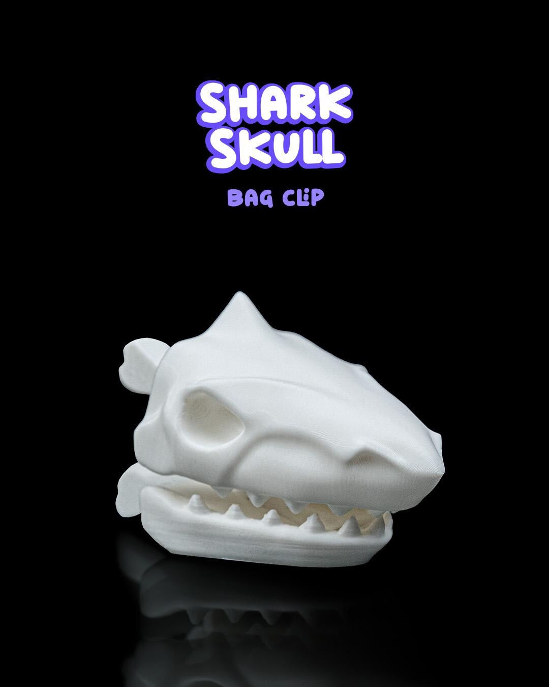 Gator,dino,shark Skull Bag Clip | 3D Printed | Set of 3 Bag Clip ...