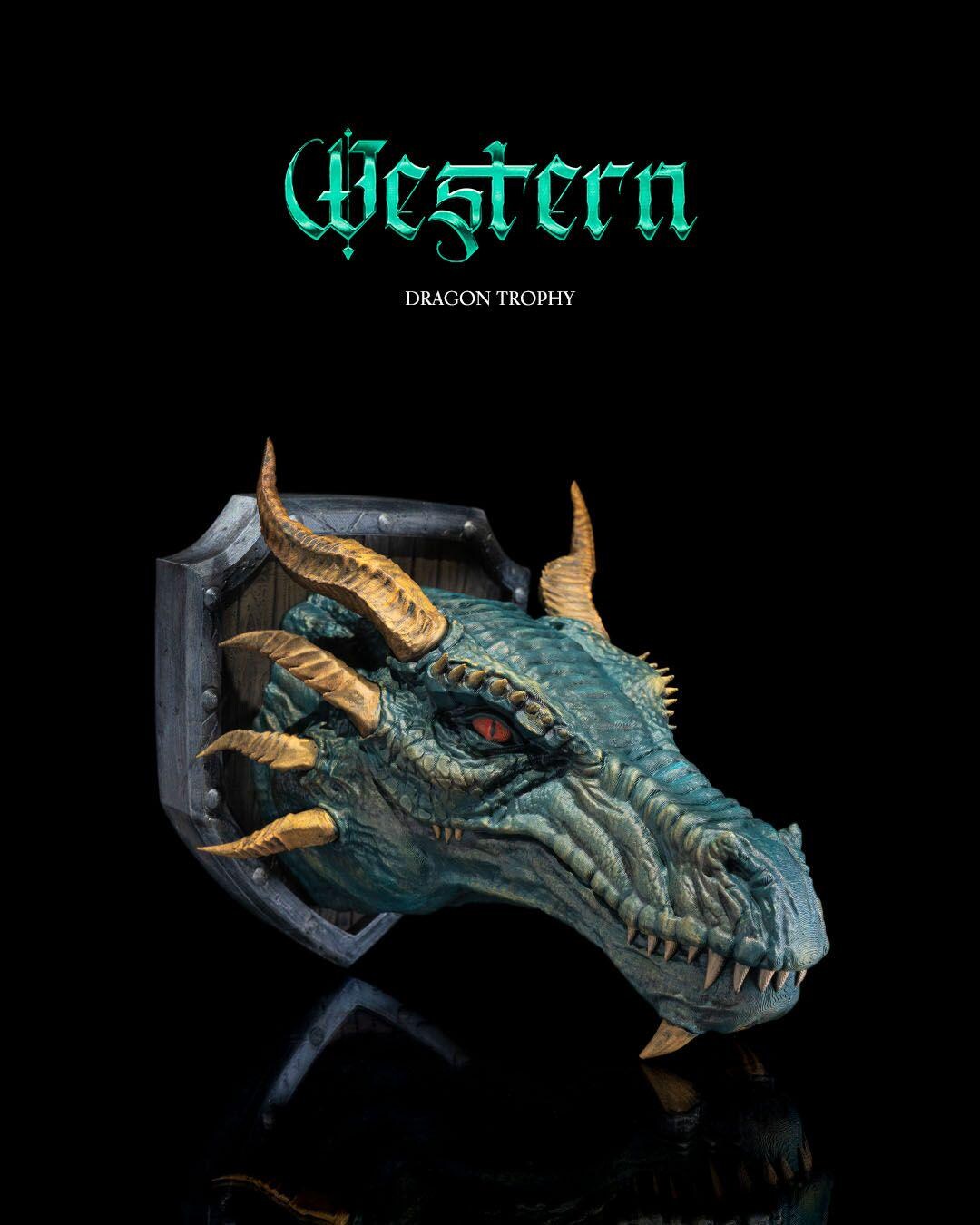 Western Dragon Trophy | 3D Printed | High Quality | Dragon Trophies ...