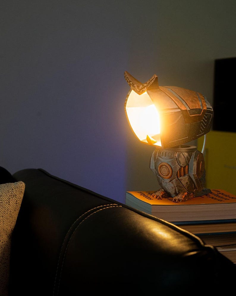 Mecha Owl - Table Lamp | Mecha Lights | Cyberpunk Lamp | 3D Printed ...