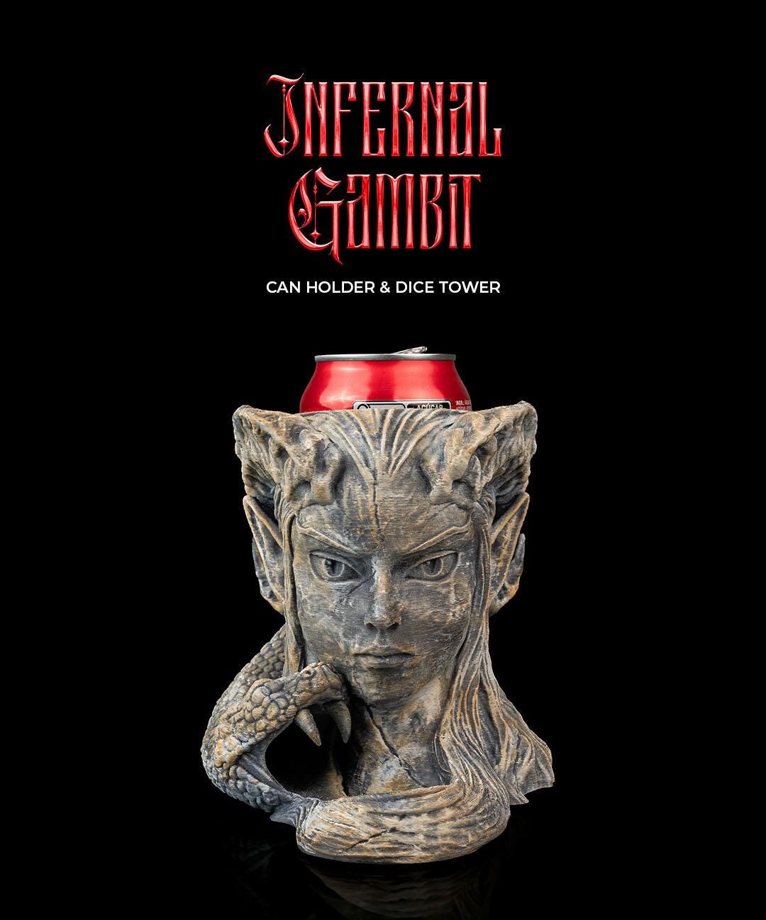 Infernal Gambit Can Holder & Dice Tower | 3D Printed | Tabletop Games ...