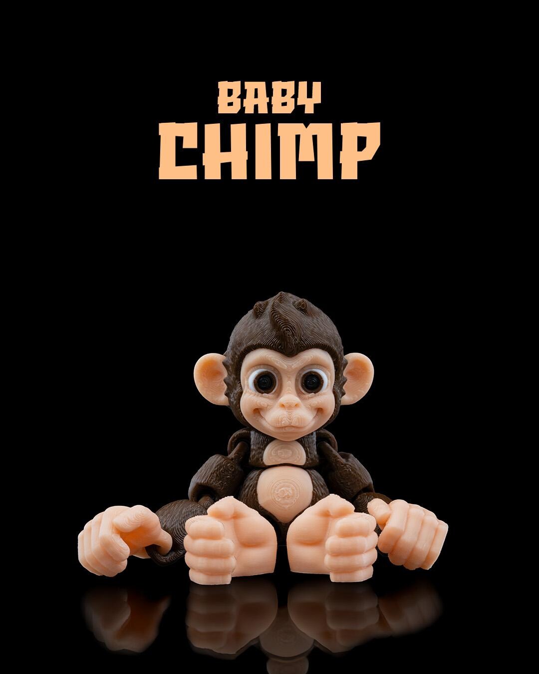 Baby Chimp | 3D Printed | Toys and Tabletop Games | animals | Flexi Toy ...