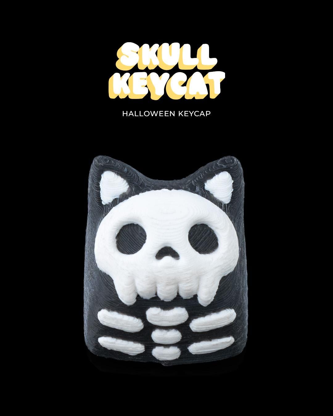 Skull Keycat Halloween Keycap | 3D Printed | Dark Magic for Your ...