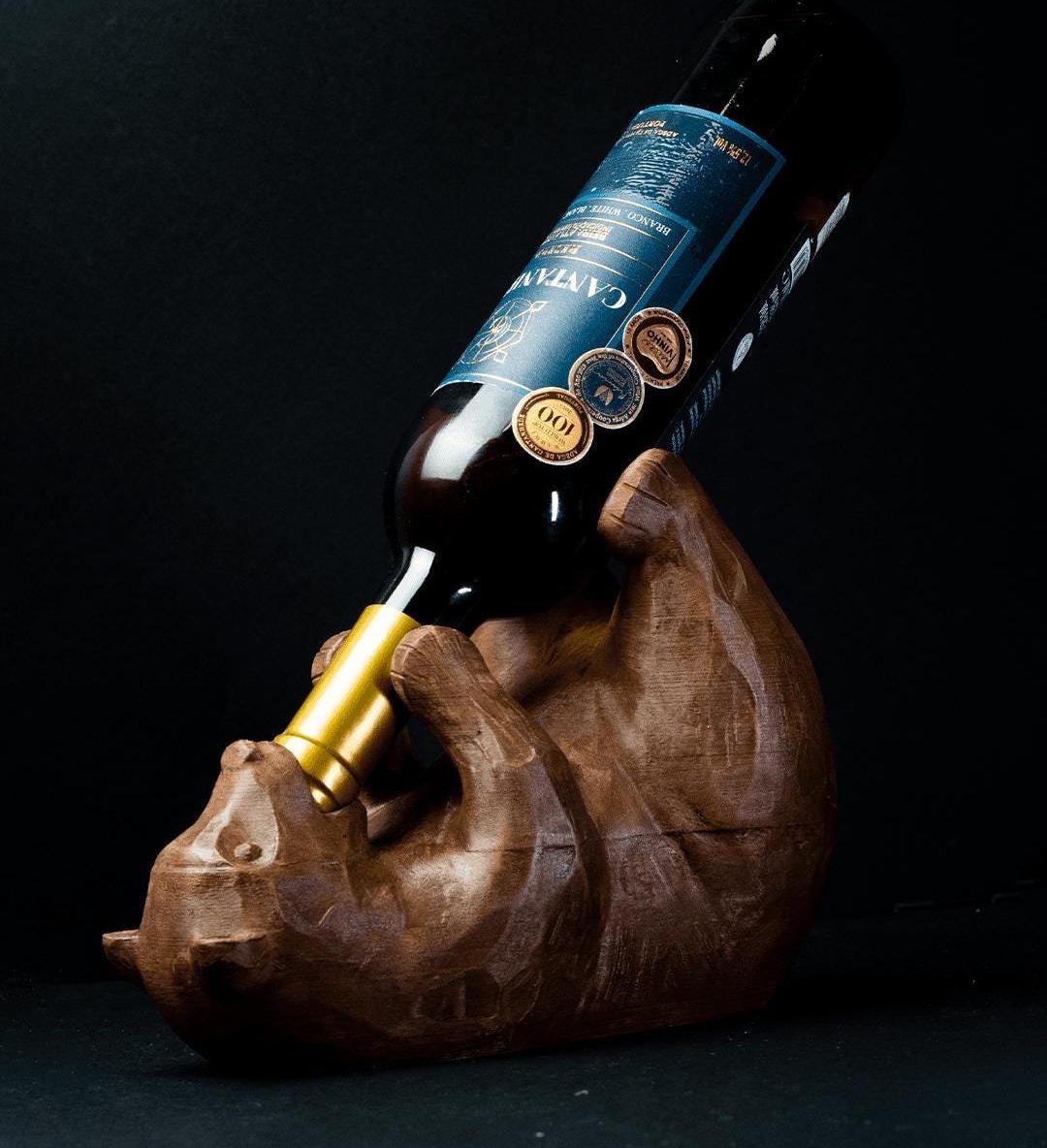 Bear Wine Holder | 3D Printed | Wine Glass Bottle Holder | Wine Rack ...